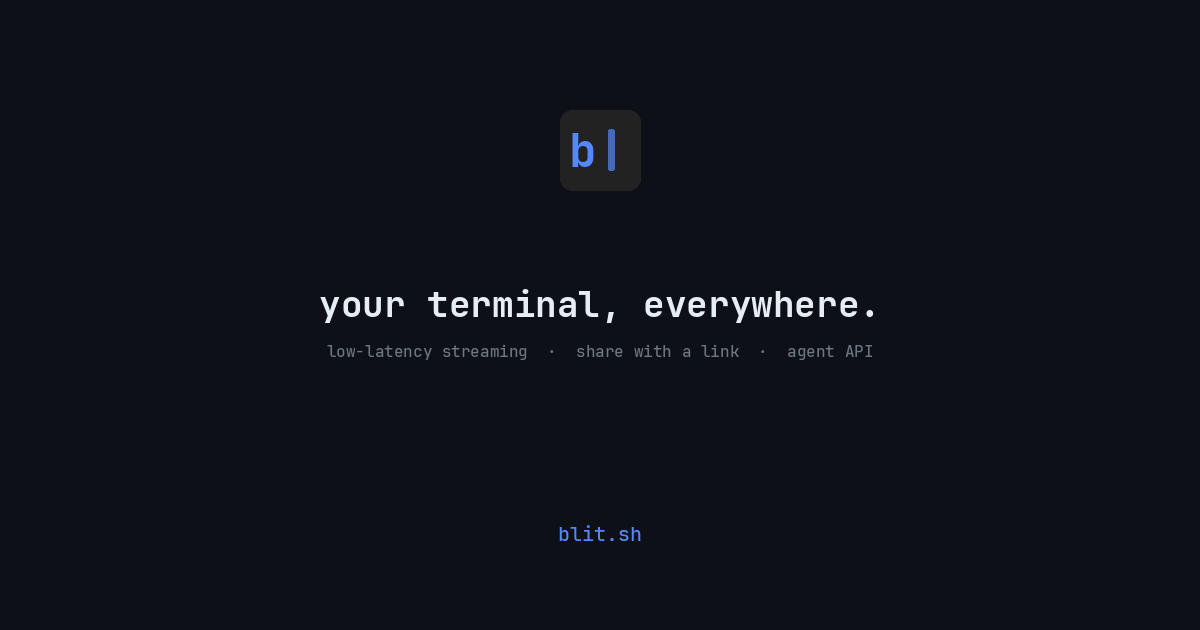 blit — terminals for the web and machines